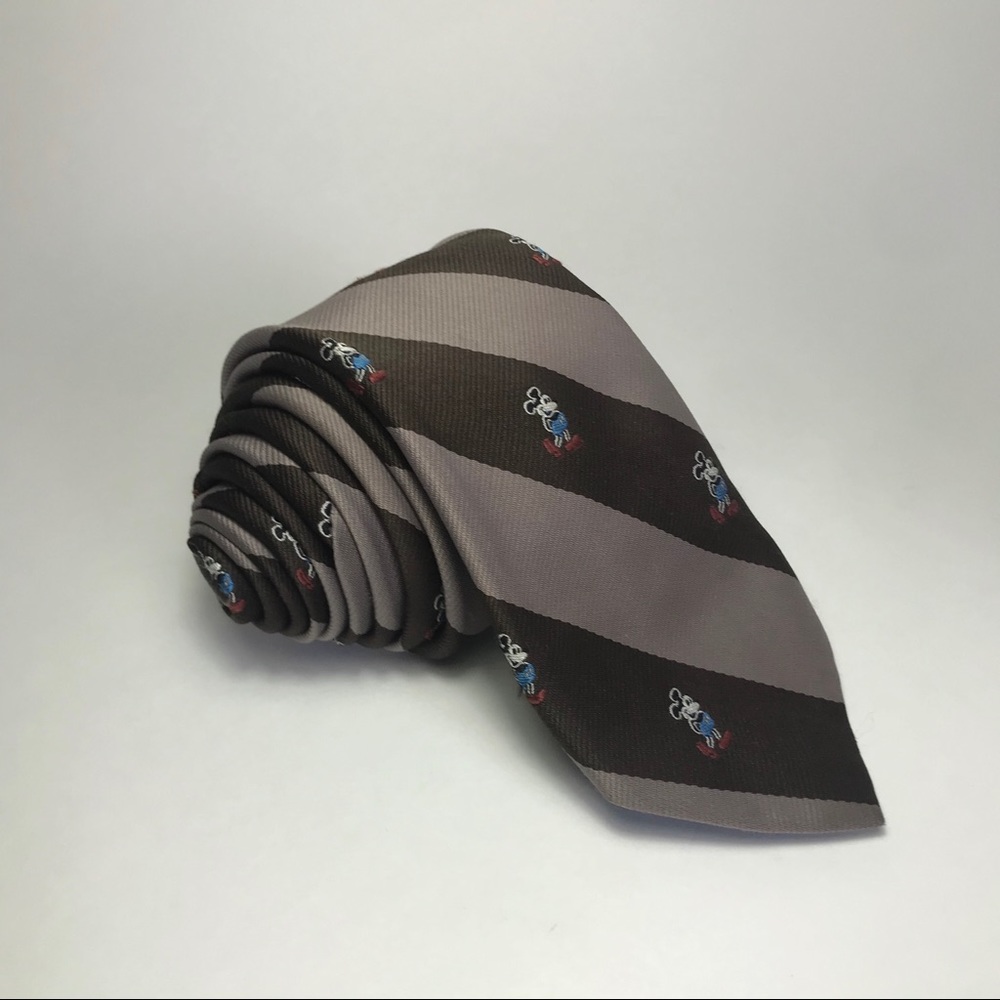 Disney's Mickey Mouse Vintage Neck Tie In Brown - Gem